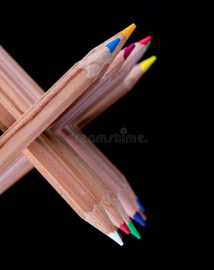 Creatively Stacked Color Pencils Stock Image - Image of concept ...