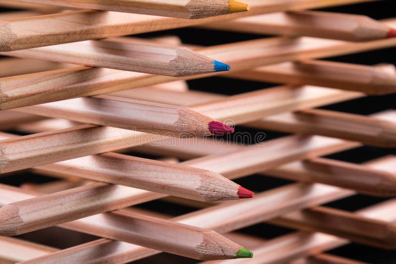 Creatively Stacked Color Pencils Stock Image - Image of crayon, concept ...