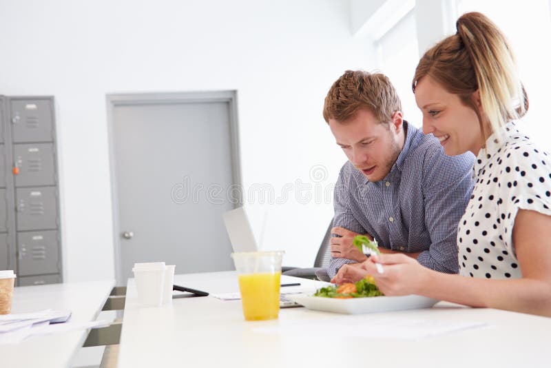 Creatives Having Working Lunch in Design Studio Stock Image - Image of ...