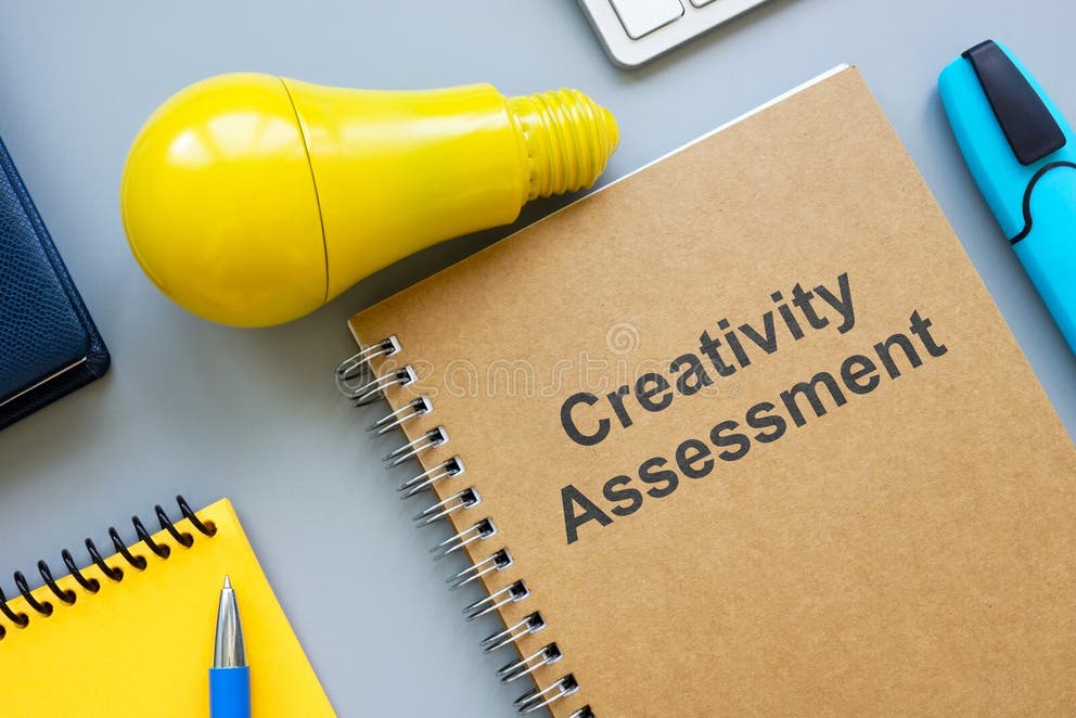 Creativity Assessment Report and Yellow Bulb. Stock Image - Image of ...