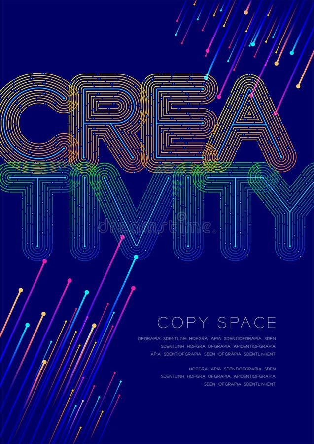 Creativity Big Text Dot and Dash Line Pattern Layer Overlay, Poster ...