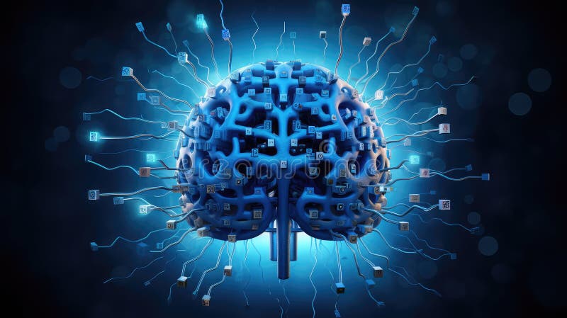 Creativity brain blue stock illustration. Illustration of abstract ...