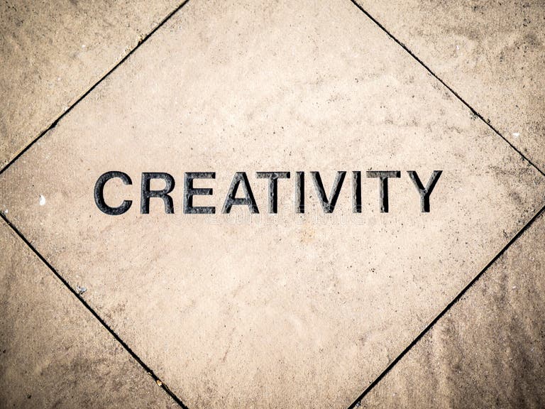 CREATIVITY Carved in Stone stock photo. Image of stone - 52857406