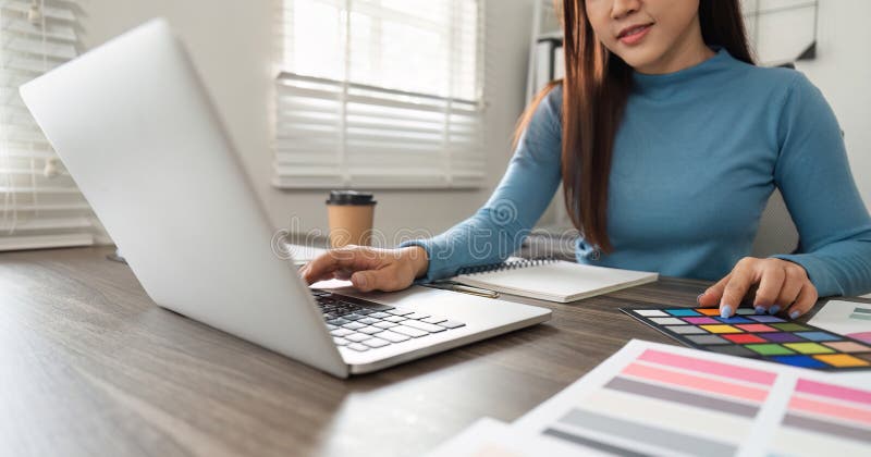 Creativity and Color Selection. a Designer Analyzing Color Palettes ...