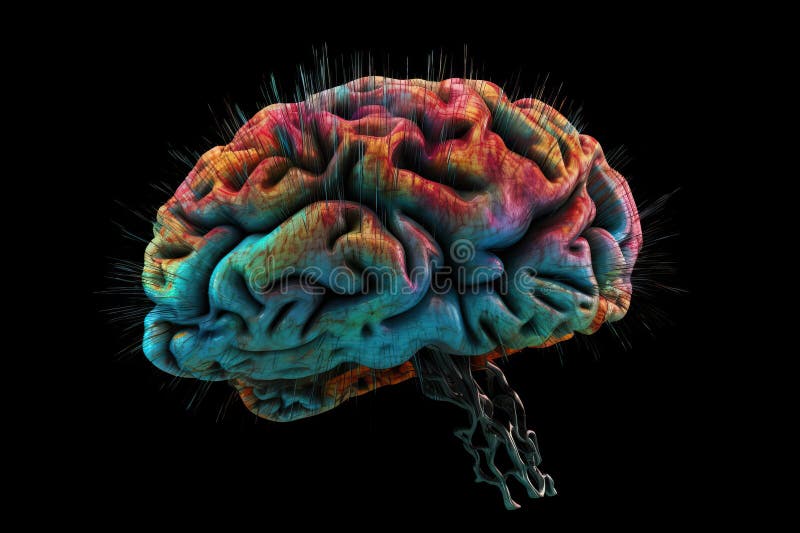 Creativity Concept with a Brain in Colors - Generative AI Stock ...