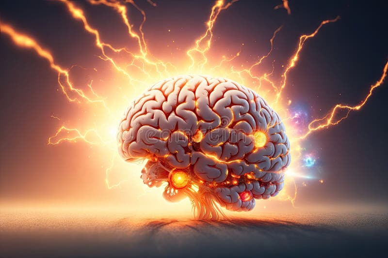 Creativity Concept with a Brain Exploding in Colors Ai Generative Stock ...