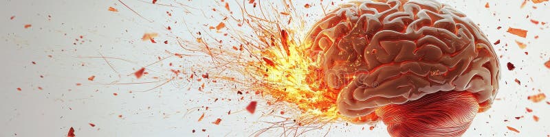 Creativity Concept with a Brain Exploding in Colors. Mind Blown Concept ...