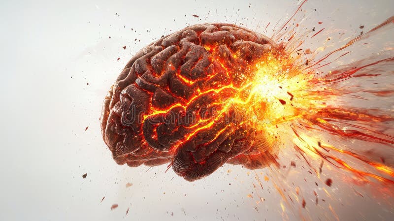 Creativity Concept with a Brain Exploding in Colors. Mind Blown Concept ...