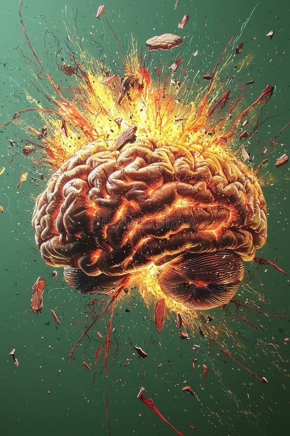 Creativity Concept with a Brain Exploding in Colors. Mind Blown Concept ...