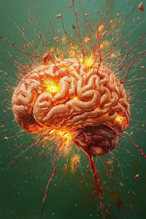 Creativity Concept with a Brain Exploding in Colors. Mind Blown Concept ...