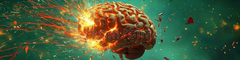 Creativity Concept with a Brain Exploding in Colors. Mind Blown Concept ...