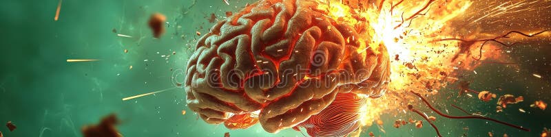 Creativity Concept with a Brain Exploding in Colors. Mind Blown Concept ...