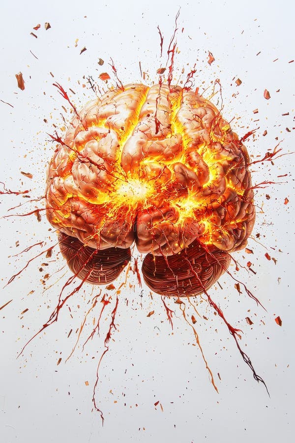 Creativity Concept with a Brain Exploding in Colors. Mind Blown Concept ...