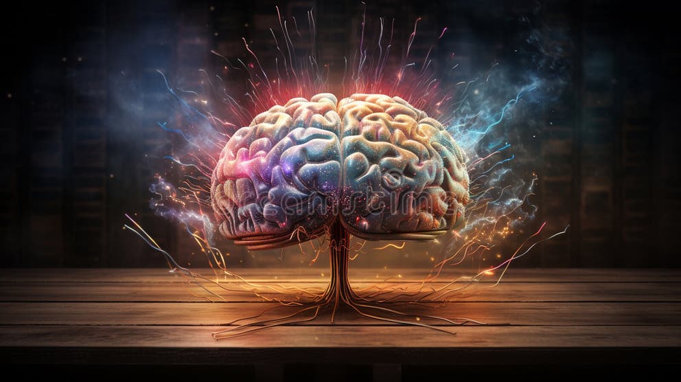 Creativity Concept with a Brain Exploding in Colors. Mind Blown Concept ...