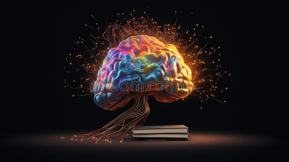 Creativity Concept with a Brain Exploding in Colors. Mind Blown Concept ...