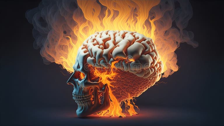 Creativity Concept with a Brain Exploding in Colors. Mind Blown Concept ...