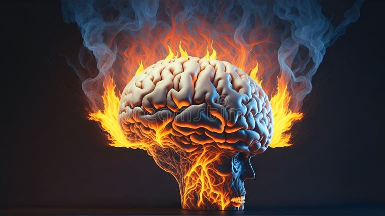 Creativity Concept with a Brain Exploding in Colors. Mind Blown Concept ...