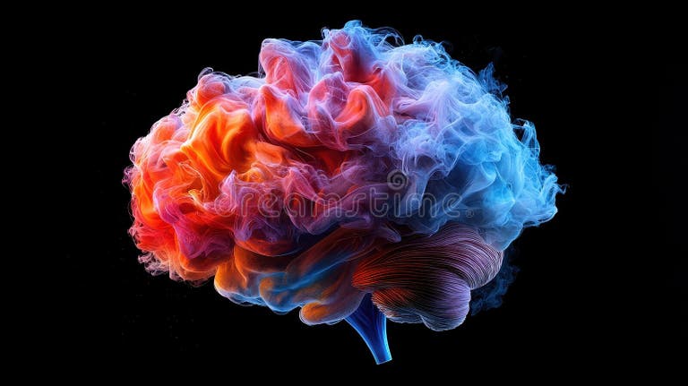 Creativity Concept with a Brain Exploding in Colors. Mind Blown Concept ...