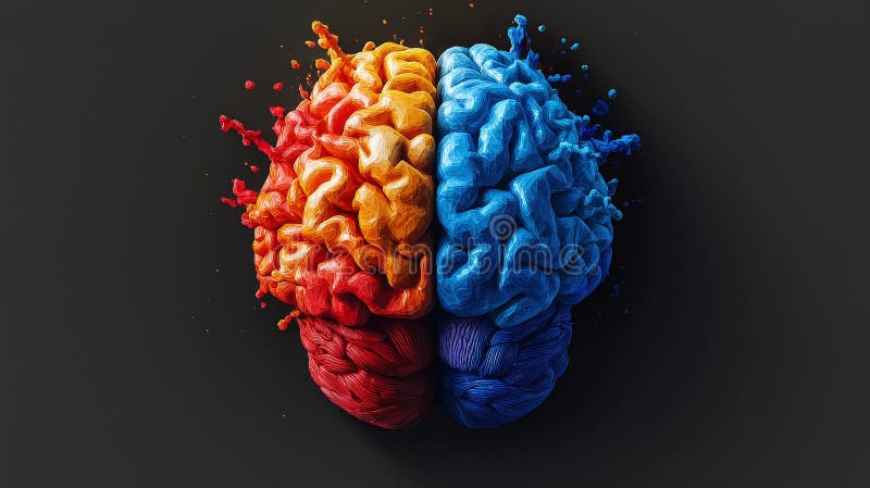 Creativity Concept with a Brain Exploding in Colors. Mind Blown Concept ...