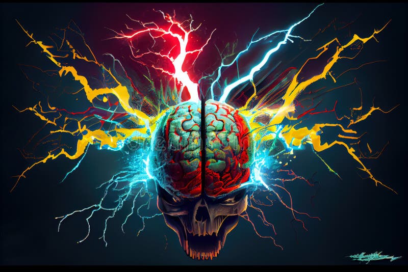 Creativity Concept with a Brain Exploding with Ideas Stock Illustration ...