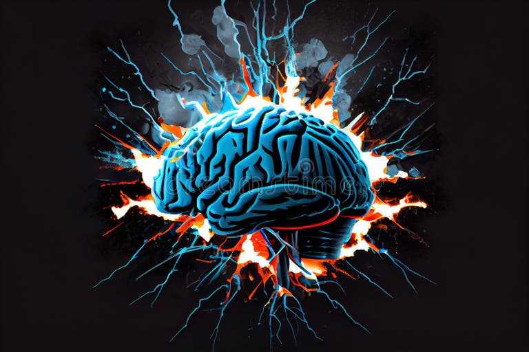 Creativity Concept with a Brain Exploding with Ideas Stock Illustration ...