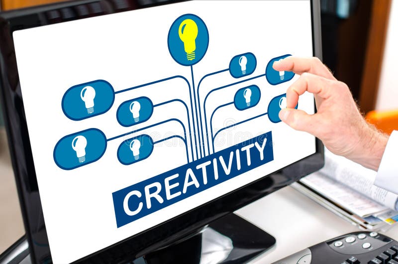 Creativity Concept on a Computer Monitor Stock Image - Image of energy ...