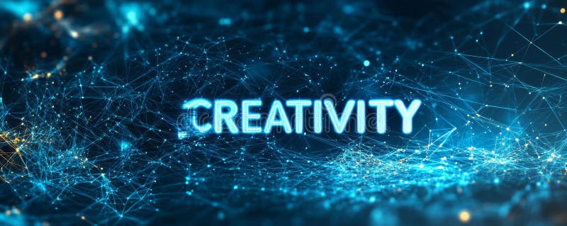 Creativity Concept with Digital Network Background, Abstract Innovation ...