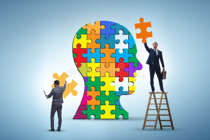 Creativity Concept with Head Made of Jigsaw Pieces Stock Image - Image ...