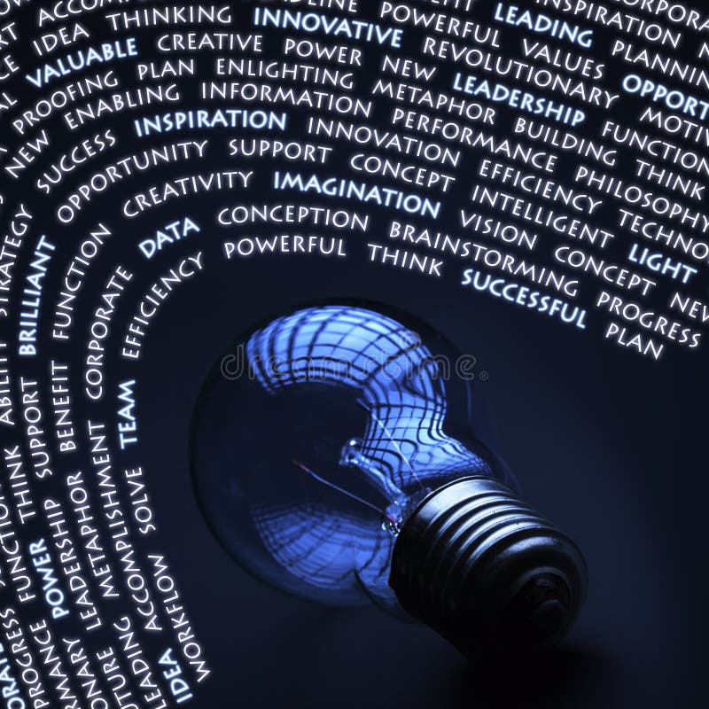 Creativity Concept with Light Bulb Stock Illustration - Illustration of ...