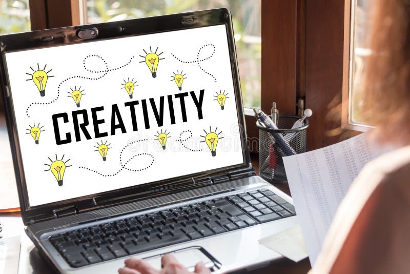 Creativity Concept on a Laptop Screen Stock Image - Image of design ...