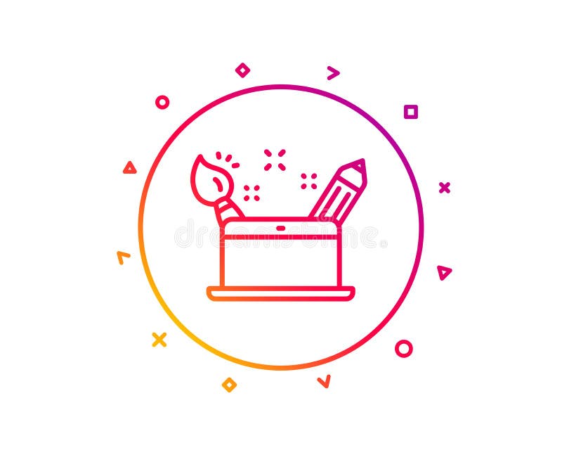 Creativity Concept Line Icon. Graphic Designer Sign. Vector Stock ...