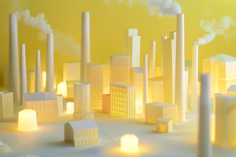 Creativity Concept, Paper Model of Factory Stock Illustration ...