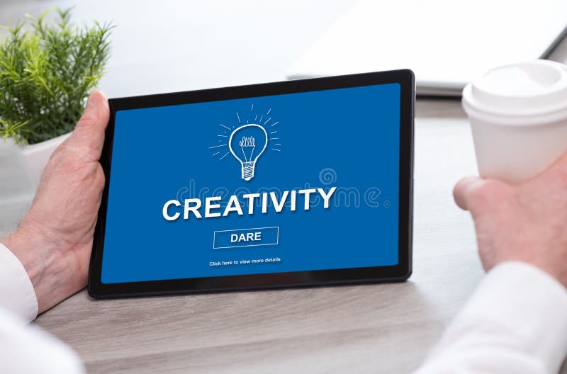 Creativity Concept on a Tablet Stock Image - Image of digital, business ...