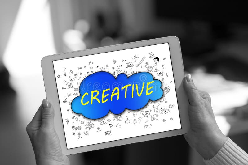 Creativity Concept on a Tablet Stock Image - Image of design, thinking ...