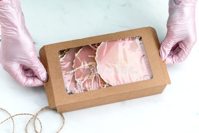 Creativity and Craft. Resin Coasters and Packaging for Them. Gift ...