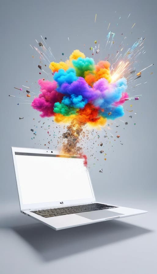 Creativity Explosion Template Explosion Concept Out Cloud Render 3d ...