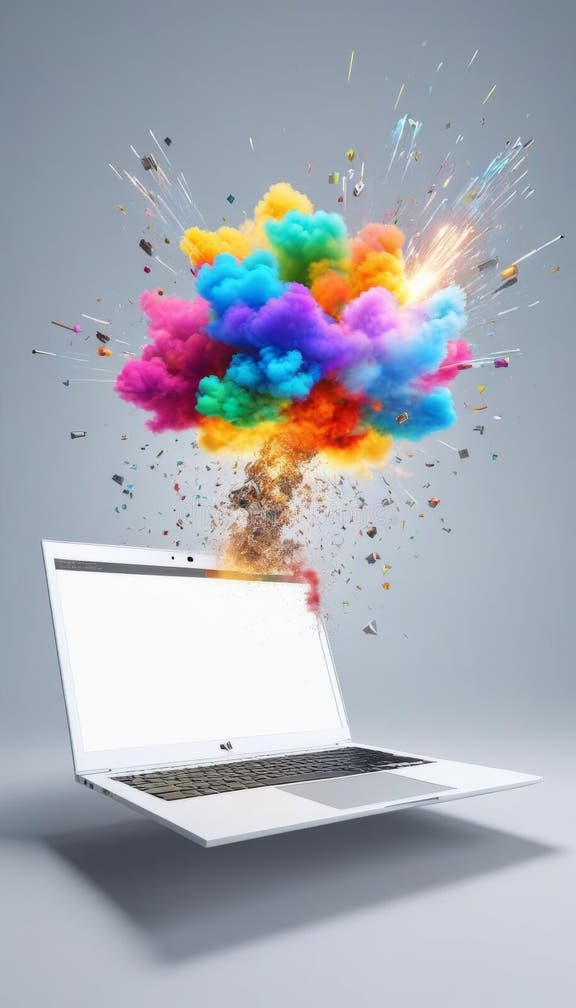 Creativity Explosion Template Explosion Concept Out Cloud Render 3d ...