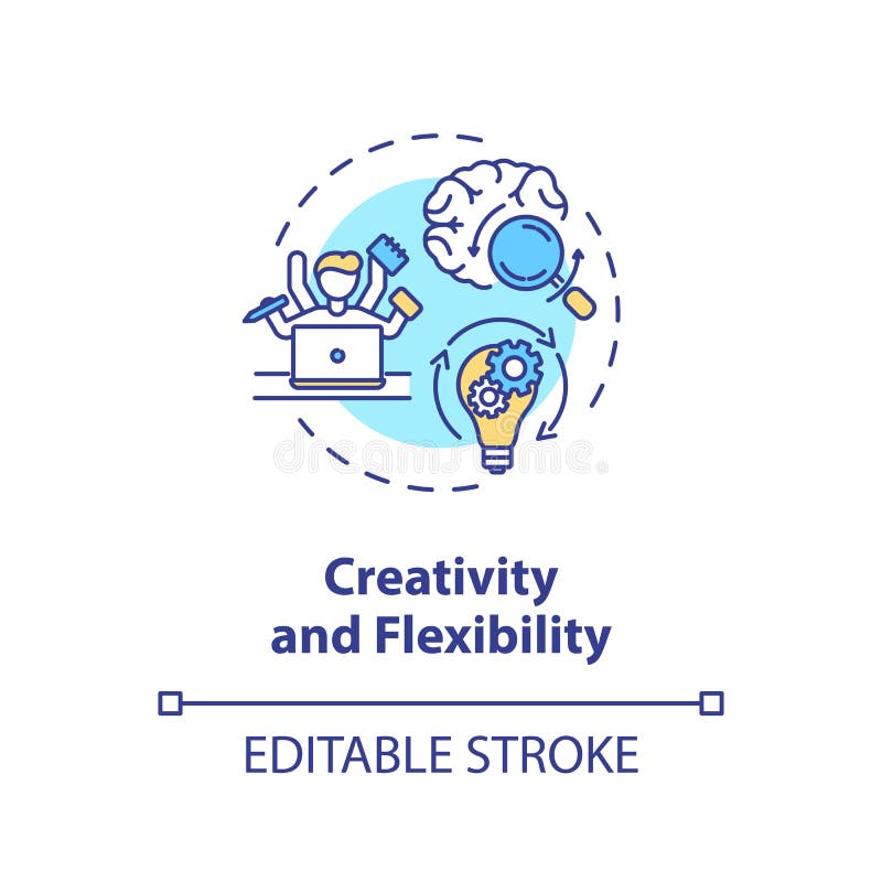 Creativity and Flexibility Concept Icon Stock Vector - Illustration of ...
