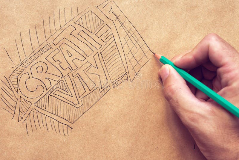 Creativity in Graphic Design, Illustration and Writing Stock Image ...