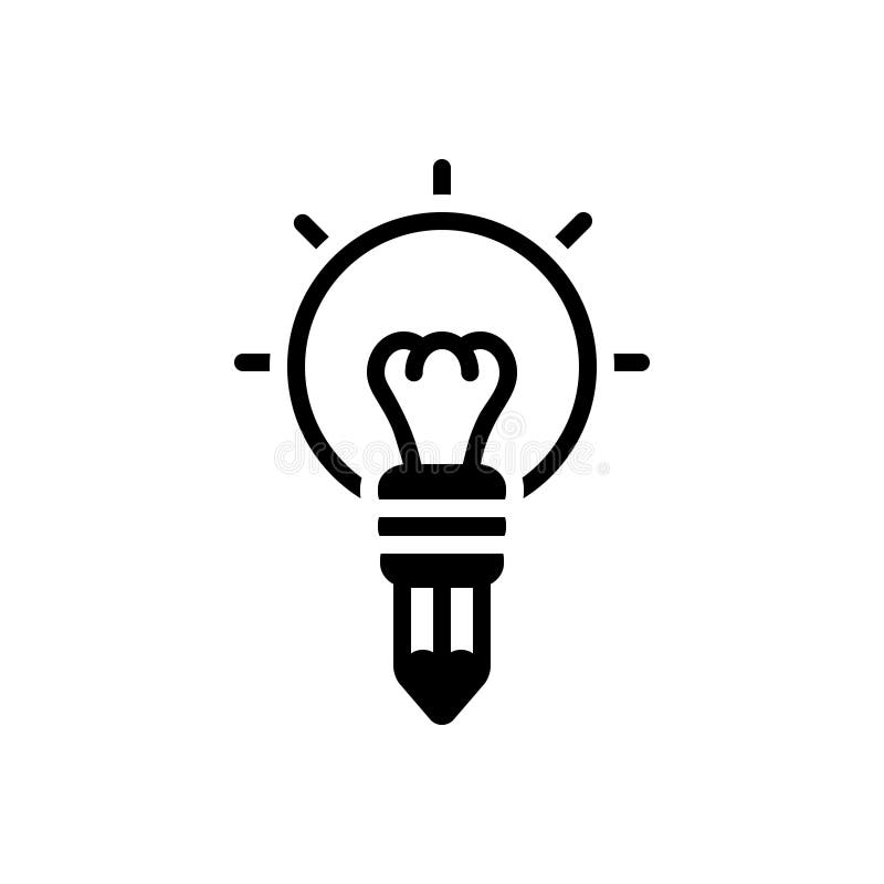 Black Solid Icon for Creativity, Cleverness and Genius Stock Vector ...