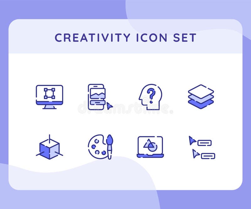 Creativity Icon Icons Set Collection Collections Package Rectangle ...