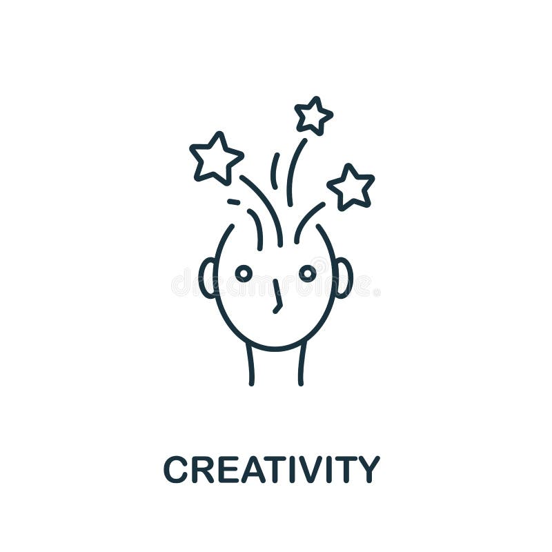 Creativity Icon. Line Style Symbol from Productivity Icon Collection ...