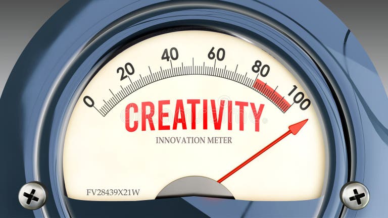 Creativity and Innovation Meter that is Hitting a Full Scale, Showing a ...
