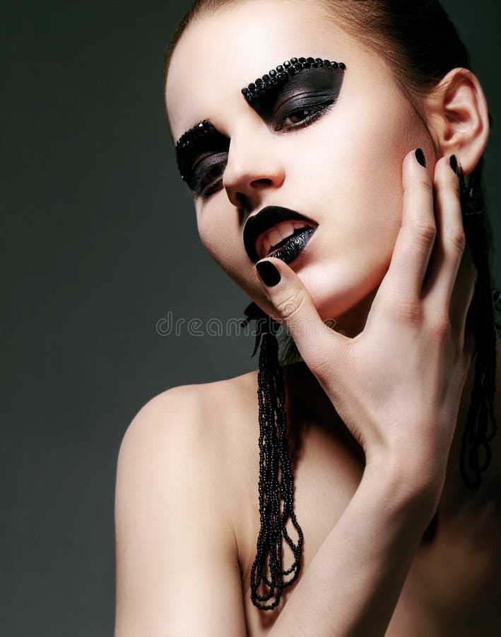 Creativity. Inspiration. Expressive Dramatic Actress Acting. Stage ...