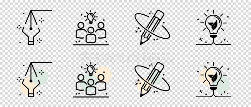 Creativity, Inspiration, Ideas Icon Set - Different Vector ...