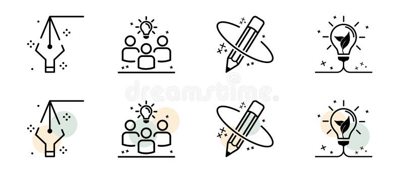 Creativity, Inspiration, Ideas Icon Set - Different Vector ...