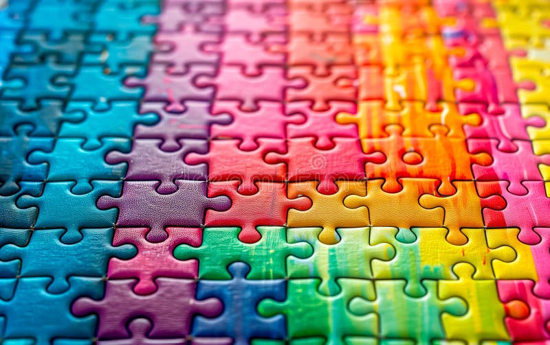 Multi Colored Jigsaw Puzzle Header Background. Stock Illustration ...