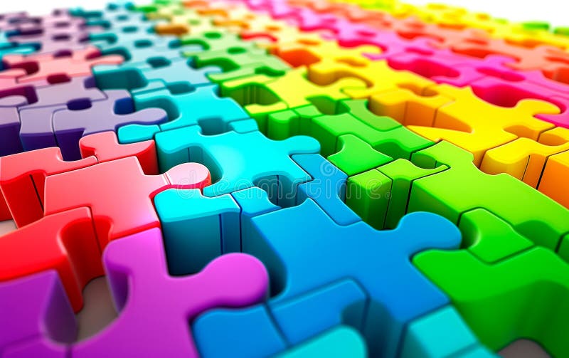 Multi Colored Jigsaw Puzzle Header Background. Stock Illustration ...