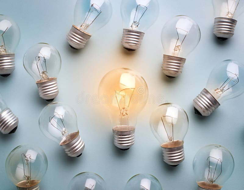 Creativity and Invention Symbolized by a Lightbulb Stock Illustration ...