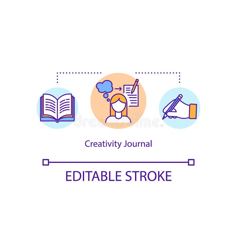 Creativity Journal Concept Icon Stock Vector - Illustration of contour ...